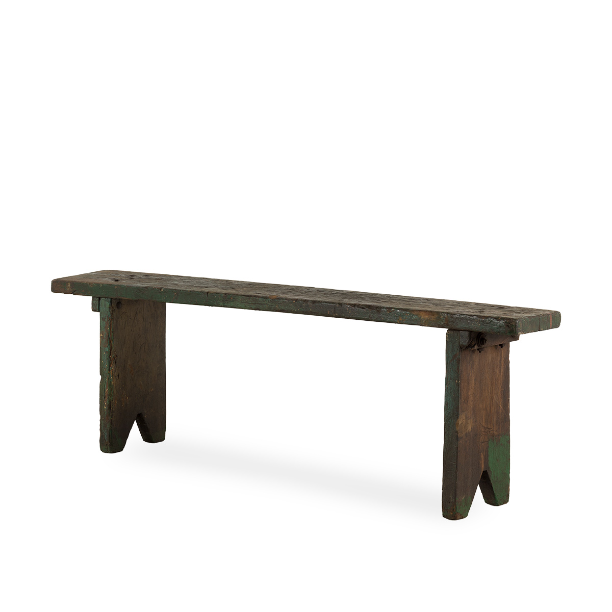 Old turquoise bench.